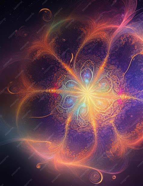 Premium Ai Image A Mesmerizing Pattern Of Fractal Light Particles Ripple And Flow In A