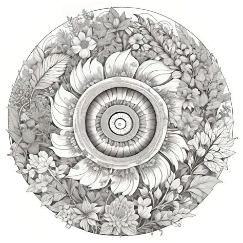 Fibonacci Sequence Circular Spiral Illustration For Adults Beautiful Design And Printable