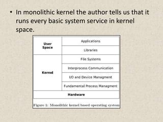Monolithic Kernel Vs Microkernel PPTX Operating Systems Computer Software And Applications