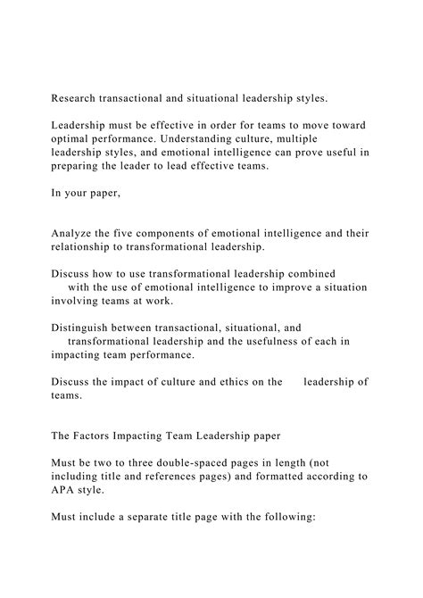Research Transactional And Situational Leadership Stylesleadocx