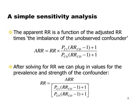 Ppt Sensitivity Analysis For Residual Confounding Powerpoint
