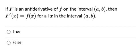Solved If F ﻿is An Antiderivative Of F ﻿on The Interval