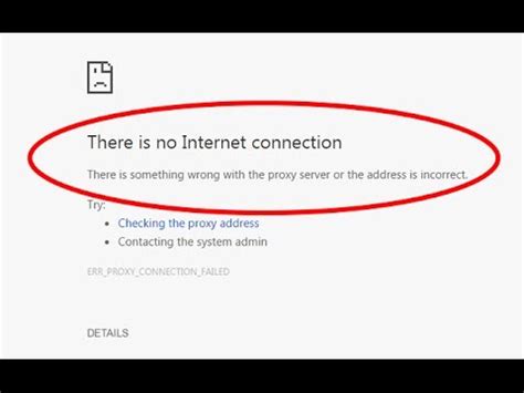 No Internet Connection Error