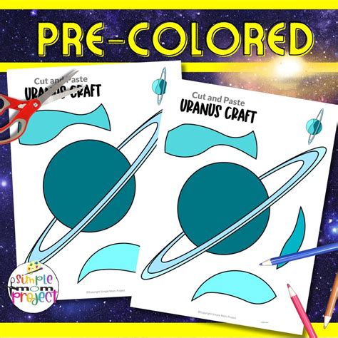Uranus Craft Printable Solar System Cut And Paste Activity Digital