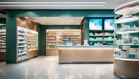 Hospital Pharmacy Background Premium Ai Generated Image