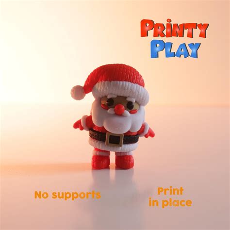 Cute Mini Santa Flexi Stl For 3d Printing Etsy