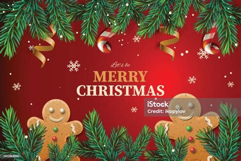 크리스마스 배너입니다 배경 크리스마스 디자인은 현실적인 소나무 가지 진저 브레드 맨 사탕 지팡이 및 사문석입니다 가로 새해 포스터 인사말 카드 웹 사이트 헤더 0명에 대한