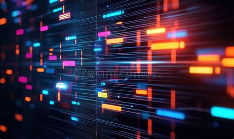 Abstract Digital Data Visualization With Vibrant Colors And Lines Stock