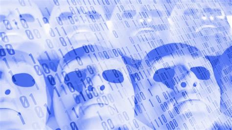 Blue Robot Faces Exploring The Futuristic Blend Of Ai And Binary Code