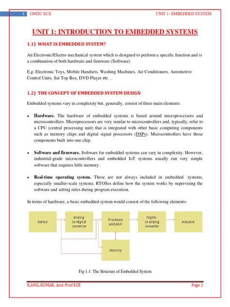 embedded systems unit 1 to unit 5 k anil kumar pdf embedded