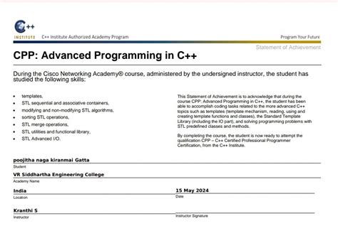 Completed C Course At Cisco Poojitha Gatta Posted On The Topic Linkedin