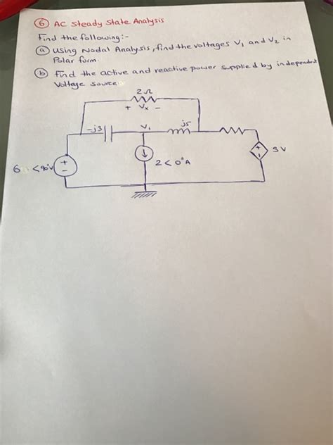 Solved AC Steady State Analysis Find The Following A Chegg