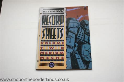 Battletech Record Sheets Volume Two Medium Mechs The Shop On The Borderlands