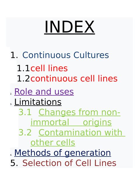 Cell Lines Acc Index 1 Continuous Cultures 1 Lines 1 Cell Lines 2