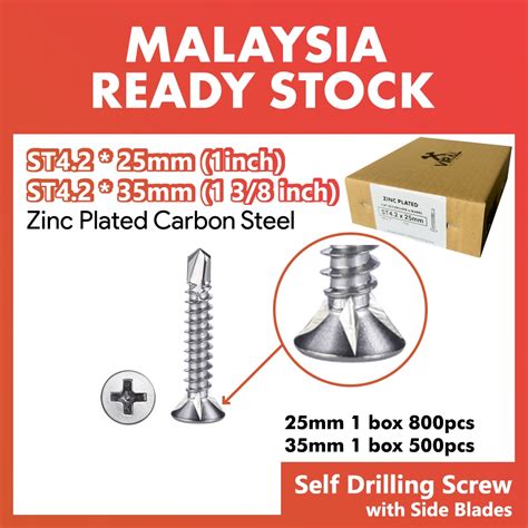 St4 2 Self Drilling Screw Simen Board Zinc Plated Carbon Steel Phillips Roof Plaster Ceiling