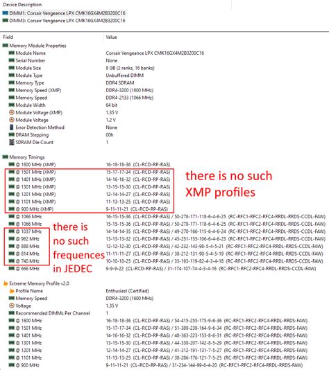 Incorrect Jedec And Xmp Timings Table Bug Reports Aida64 Discussion