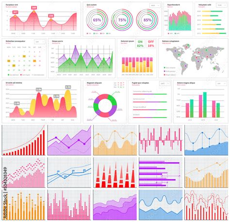 Infographic Chart Vector Template Annual Statistics Curve Graph Design