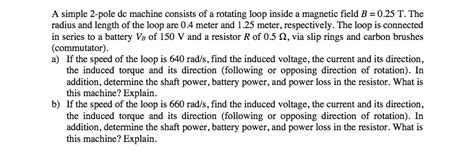 solved a simple 2 pole de machine consists of a rotating