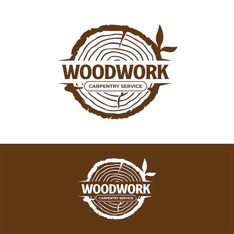Houtwerk Logo Met Gezaagd Hout Premium Vector