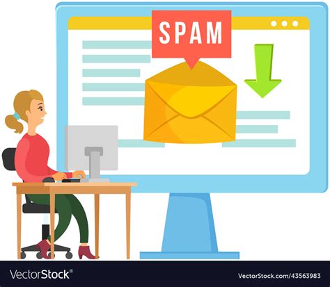 Spamming Mailbox Concept Email On Screen Vector Image