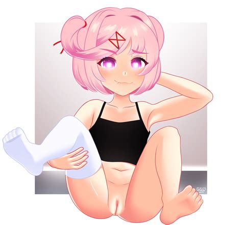 Rule 34 1girls Arm Behind Head Biting Lip Black Shirt Bottomless Doki