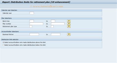 RTP US R SAP Tcode Retirement Plan Distribution Limit