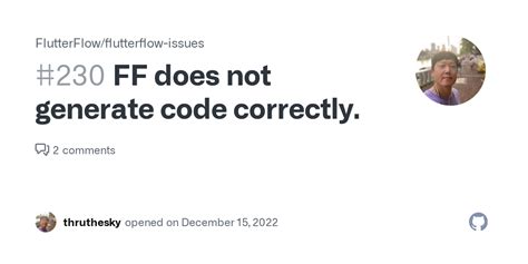 Ff Does Not Generate Code Correctly · Issue 230 · Flutterflow