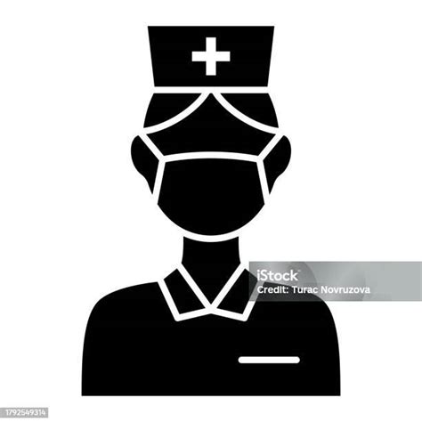 간호사 솔리드 아이콘 국제 치과 의사의 날 개념 흰색 배경에 여성 치과 의사 기호 간호사 얼굴 마스크 아이콘 글리프 스타일