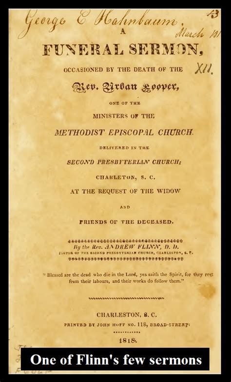 Andrew Flinn 1773 1820 Presbyterians Of The Past
