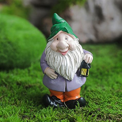 Dwarf Gnome Statue Mini Resin Miniature Gnomes Ornaments For Table