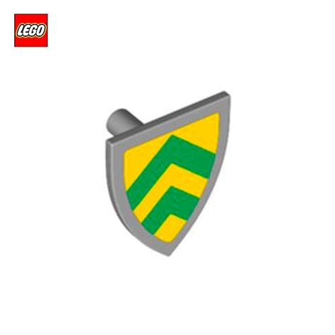 Minifigure Shield Triangular With Yellow And Green Stripes Lego® Part