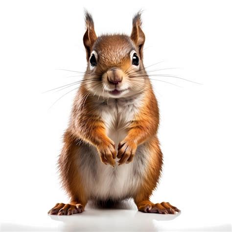 Premium Photo Cute Fluffy Squirrel Isolated On White Background