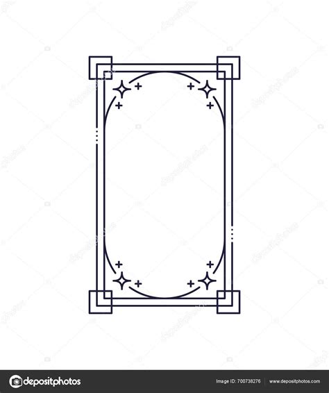 Minimal Line Frame Border Star Twinkles Sparkles Vector Modern Rectangle Stock Vector By