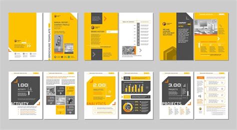 브로셔 창조적 인 디자인 다목적 템플릿은 표지 뒤로 및 내부 페이지를 포함합니다 트렌디 한 미니멀 한 평면 기하학적 디자인 설계도에 대한 스톡 벡터 아트 및 기타 이미지