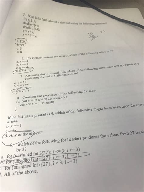 solved s what is the final value of x after performing int