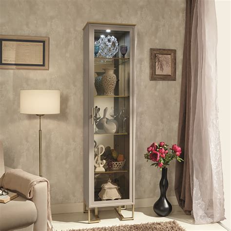 Витрина 1 дв с зеркалом на металлических ножках P290 Palmari Палмари купить в интернет