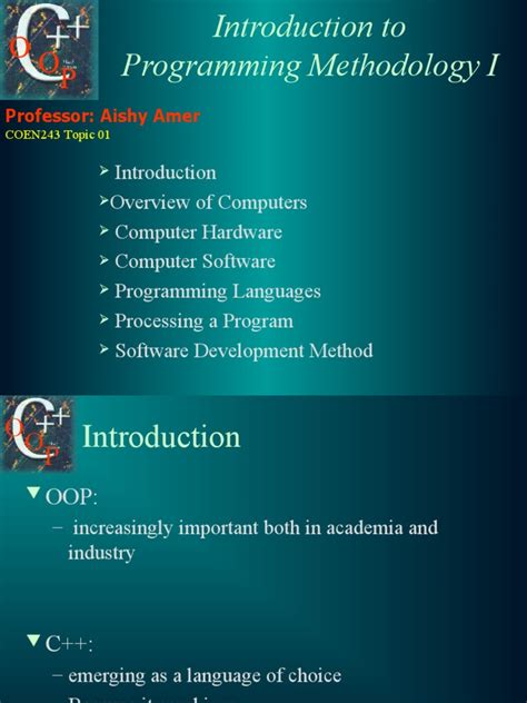 Overview of Computers Computer Hardware Computer Software Programming ...