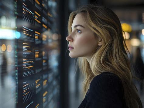 In A Modern Office A Businesswoman Utilizes A Voice Controlled Ai