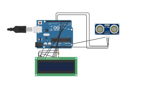 circuit design arduino ultrasonic distance sensor tinkercad