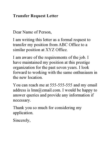 30 Professional Transferring Letters Job And School Templatearchive
