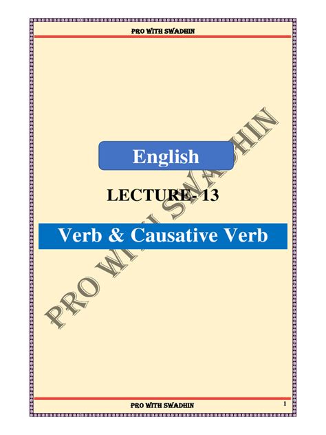 Verb Causative Verb Pdf Verb Morphology