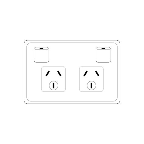 Power Plug Double Socket Outlet Type I With Switch Vector Art At Vecteezy