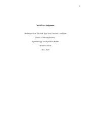 Week 2 Assignment Paper Template - DNP Students 1 .doc - 1 Week Two: Assignment Backspace Over ...