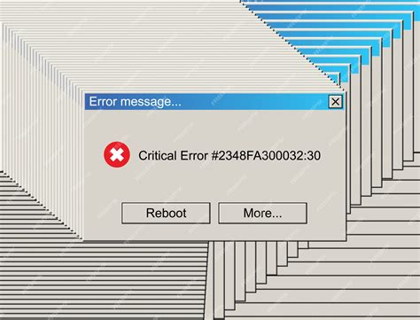 Premium Vector Glitched Critical Error Warning Message Vintage User Interface Illustration