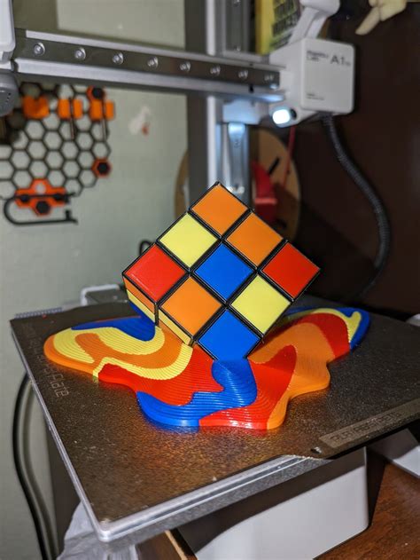 Melting Rubik S Cube D Print Etsy
