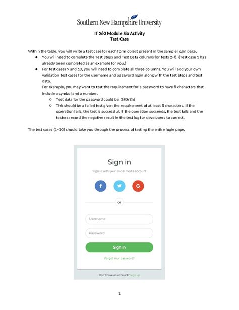 Module Six Activity Test Case IT Module Six Activity Test Case Within The Table You