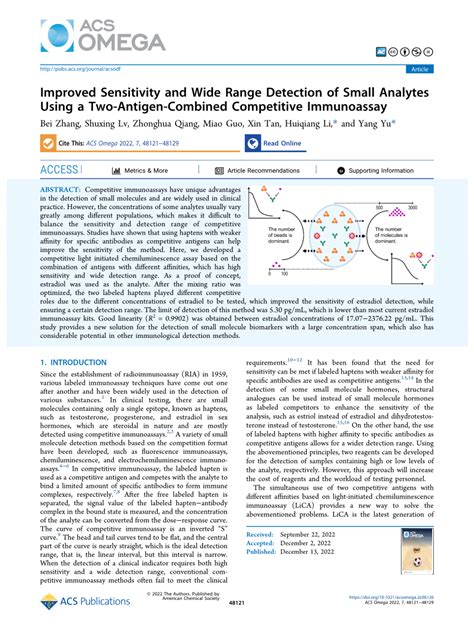 Pdf Improved Sensitivity And Wide Range Detection Of Small Analytes