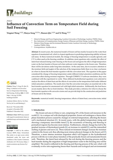 Pdf Influence Of Convection Term On Temperature Field During Soil Freezing Pdf Influence Of Convection Term On Temperature Field During Soil Freezing