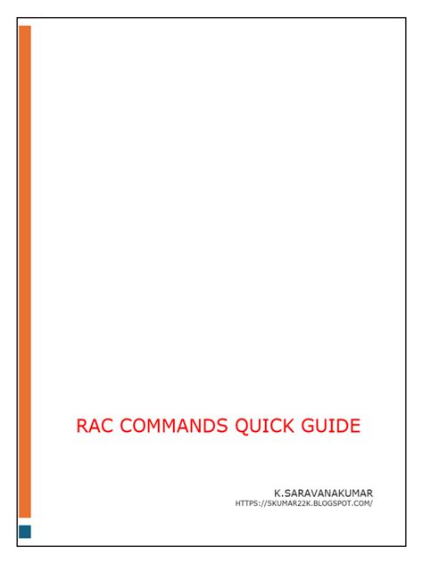 Oracle Rac Commands Quick Reference Pdf Computer Cluster Backup