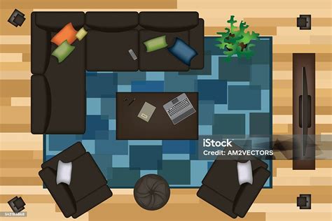 소파 안락 의자 세트 가구 푸프 카펫 Tv 식물 사이드 테이블 0명에 대한 스톡 벡터 아트 및 기타 이미지 0명 3차원 형태 가구 Istock